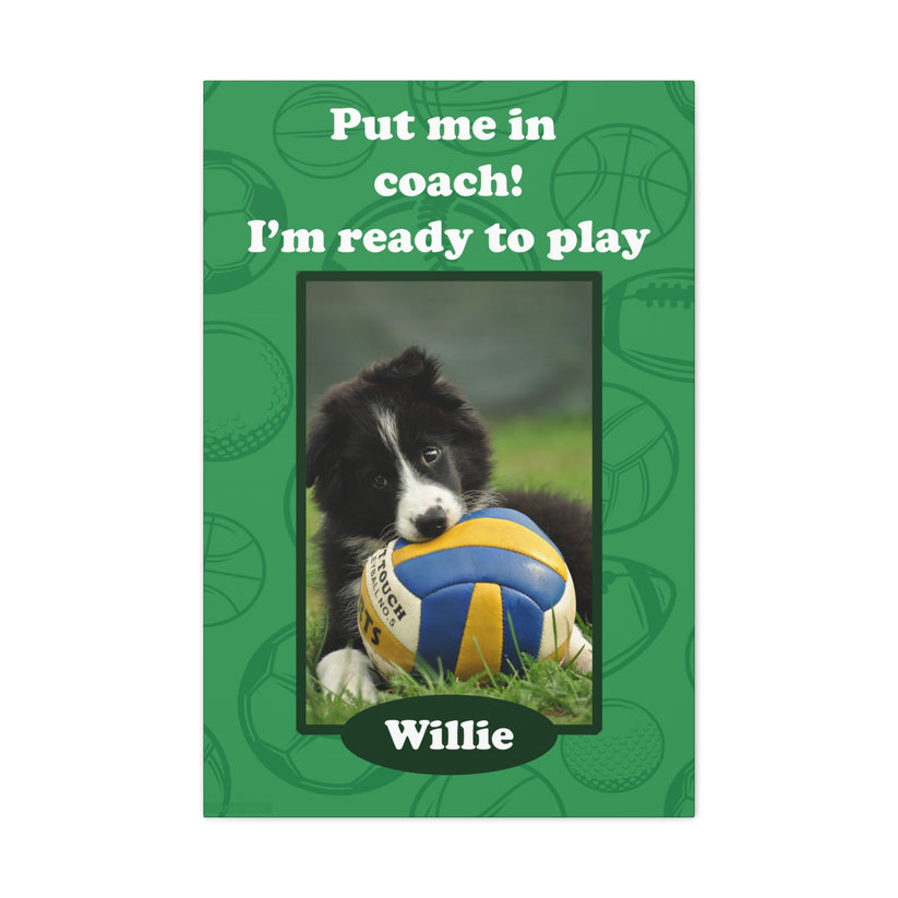 Put Me In Coach Personalized Dog Canvas Custom Pet Portraits – The ...